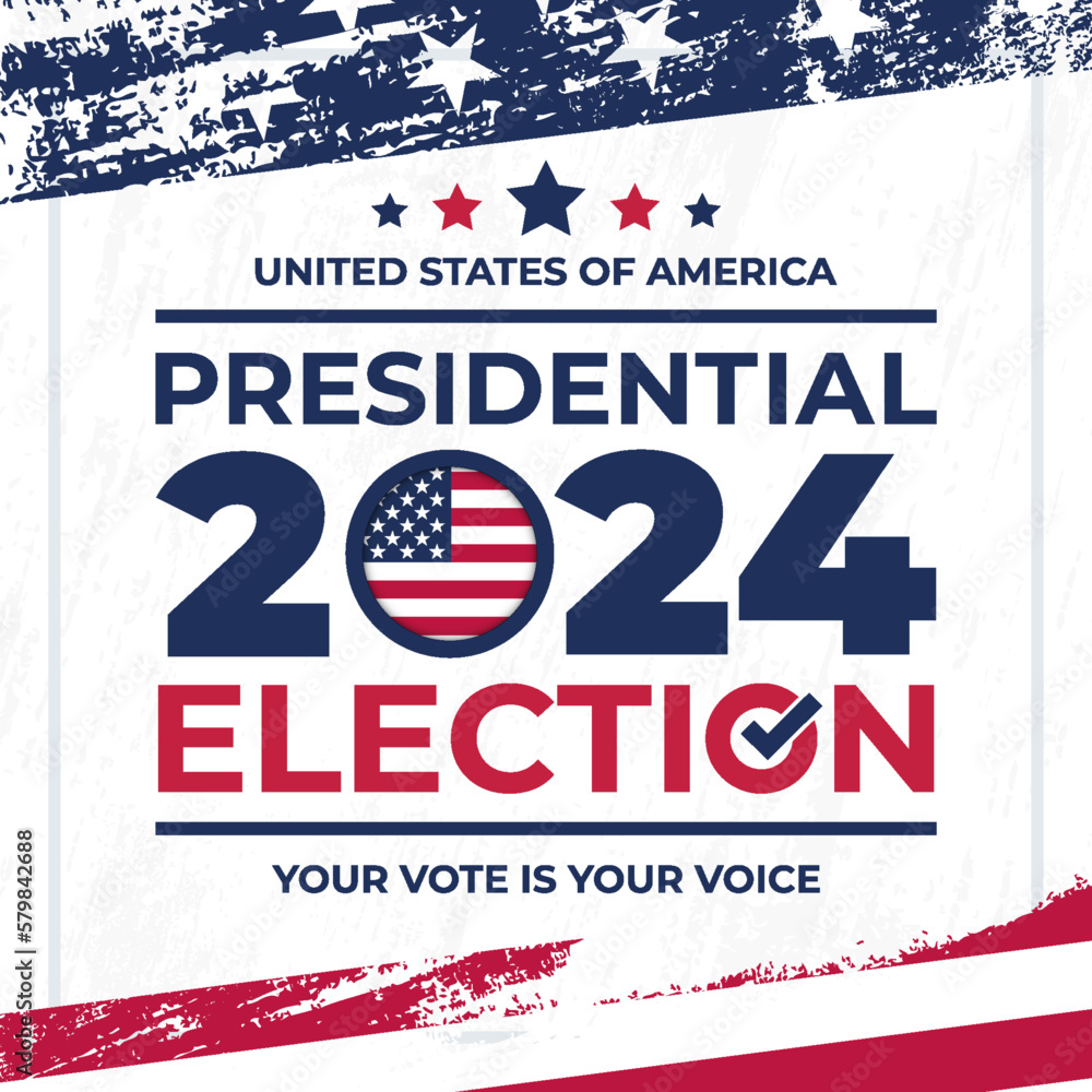 Square illustration vector graphic of united states flag, presidental ...