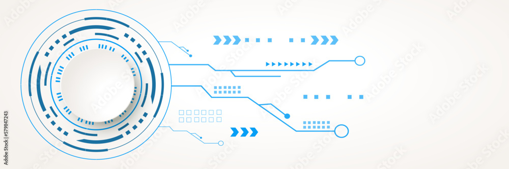 Abstract blue circle digital over white background, Illustration vector ...