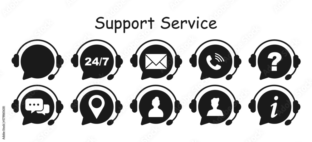 Customer Support Icons,Service Desk Symbols,Helpdesk Vector Icons ...