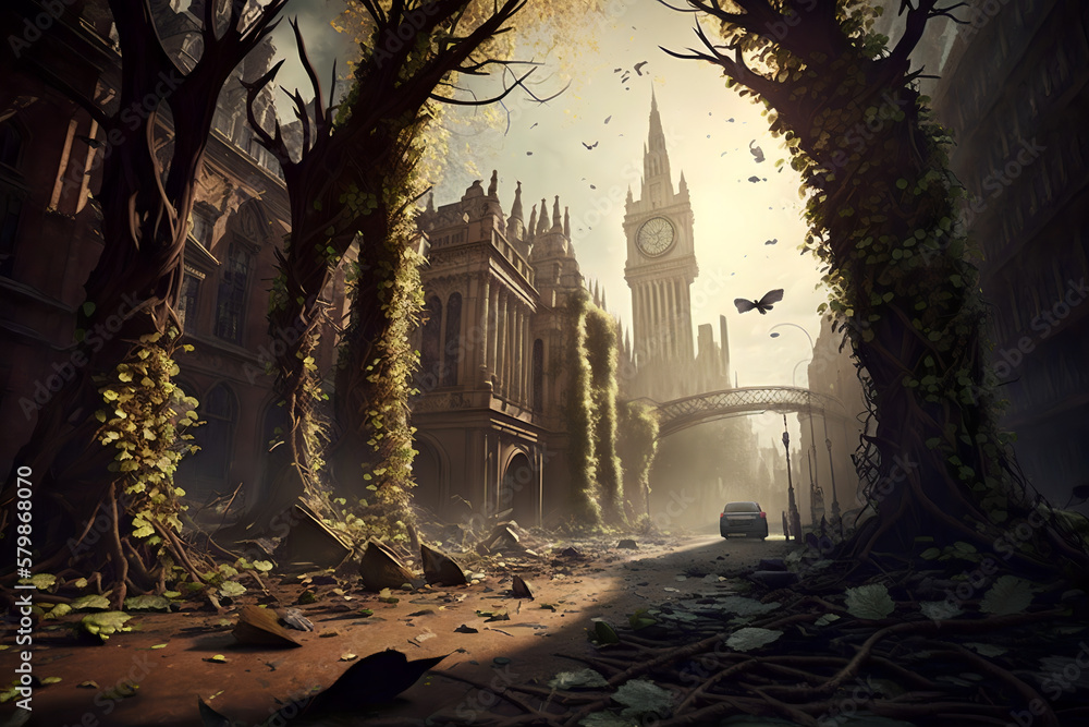 post-apocalyptic London in this haunting and otherworldly image. The ...