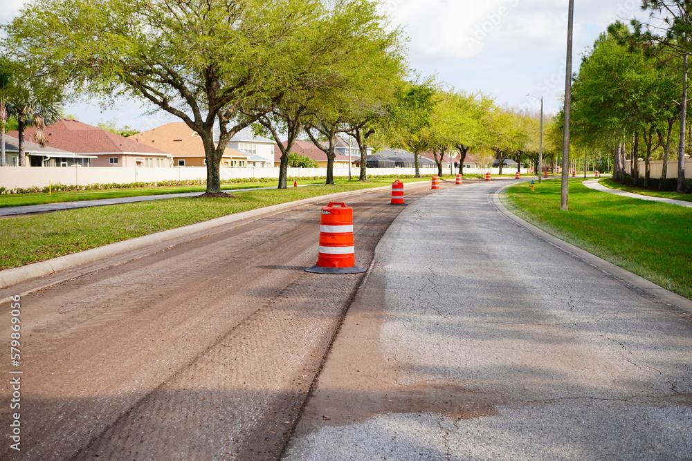 Work on road. Construction cone. Traffic cone, with white and orange ...