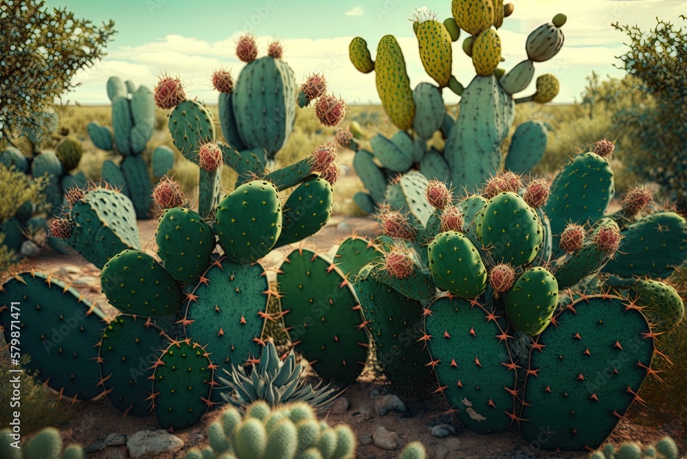 Subtropical areas with massive prickly pear cactus thickets Generative ...