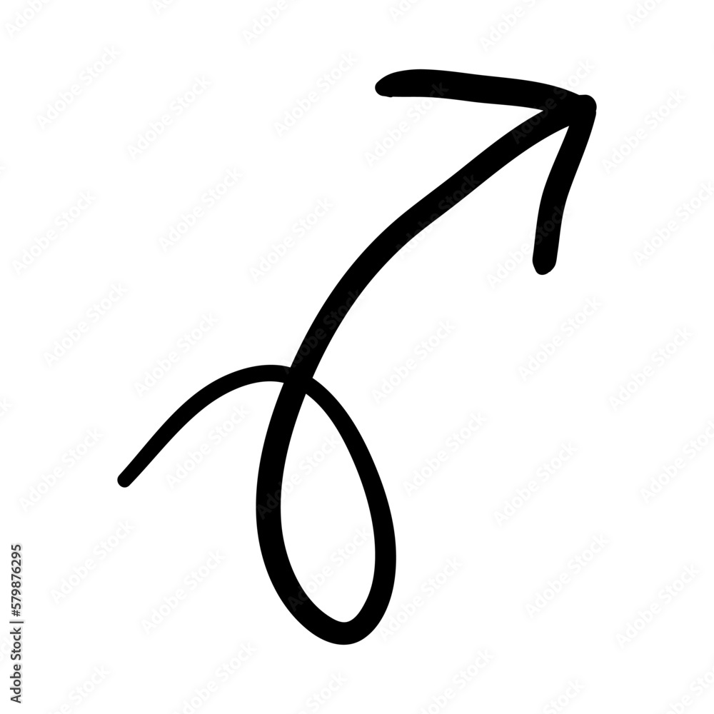 Arrow mark icon. Hand drawn arrow illustration. Vector isolated on ...