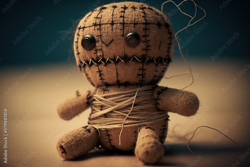 Frightening voodoo doll, created with Generative AI technology Stock ...
