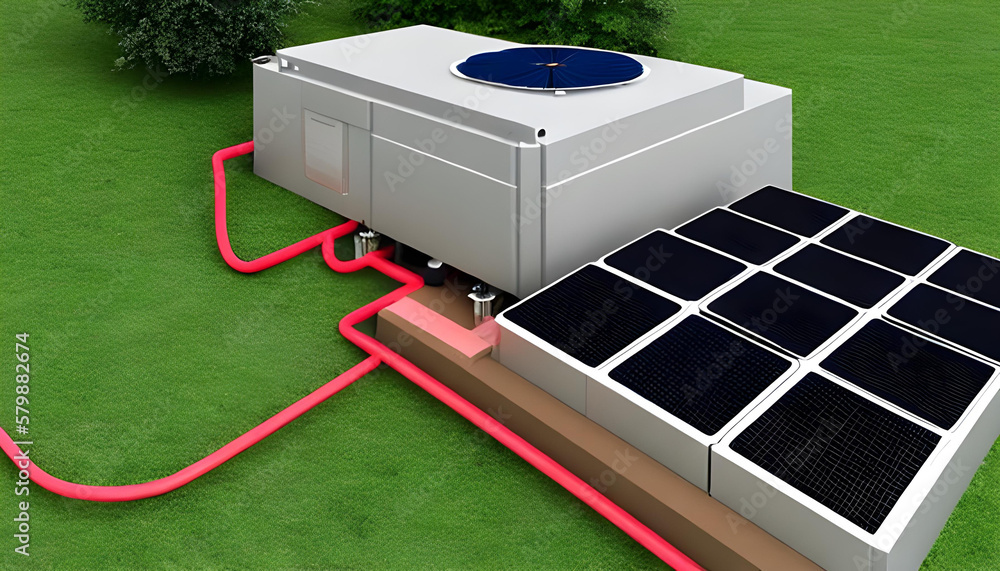 Horizontal ground source heat pump system for heating home with ...