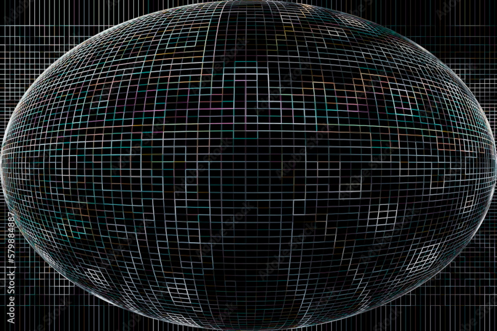 A 3D Illustration of a Mosaic Easter Egg, Showing an Oval Pattern Shape ...