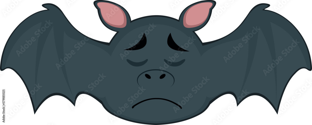 vector illustration of a vampire bat cartoon with a sad and lamenting ...