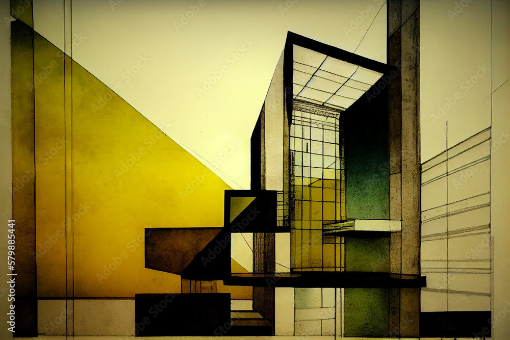 architectural abstract (generative ai content) Stock Illustration ...