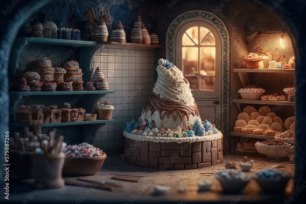 Indulge in Enchanted Treats at a Fantasy Bakery with Hyper-detailed Unreal Engine 5 Composition ...