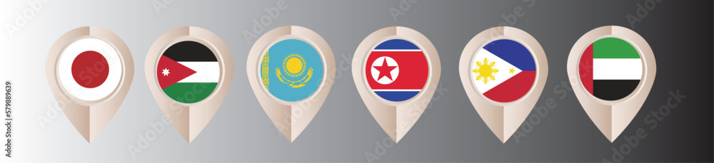 National Flags, Map Marker Stock Vector | Adobe Stock