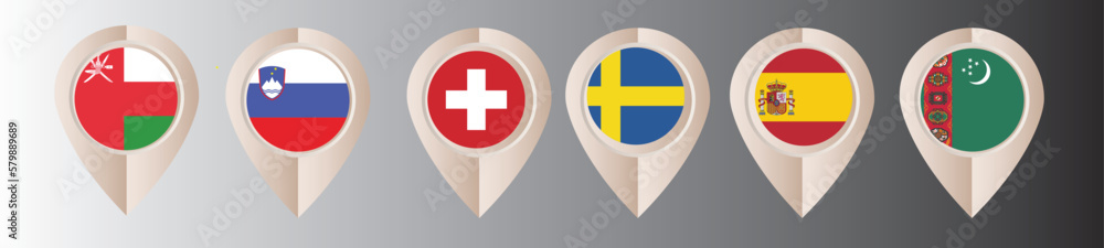 National Flags, Map Marker Stock Vector | Adobe Stock