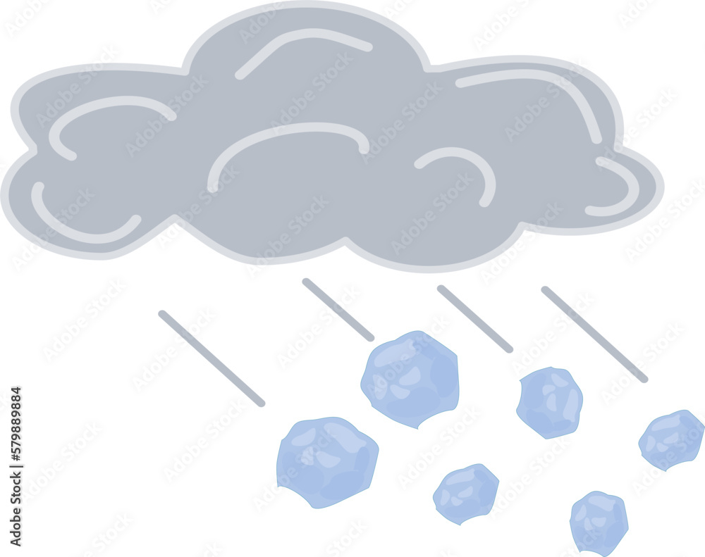 Cartoon Weather Icon of Hail. Sign of Cloud and Hailstones Isolated on ...