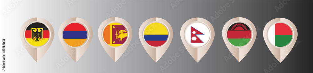 National Flags, Map Marker Stock Vector | Adobe Stock