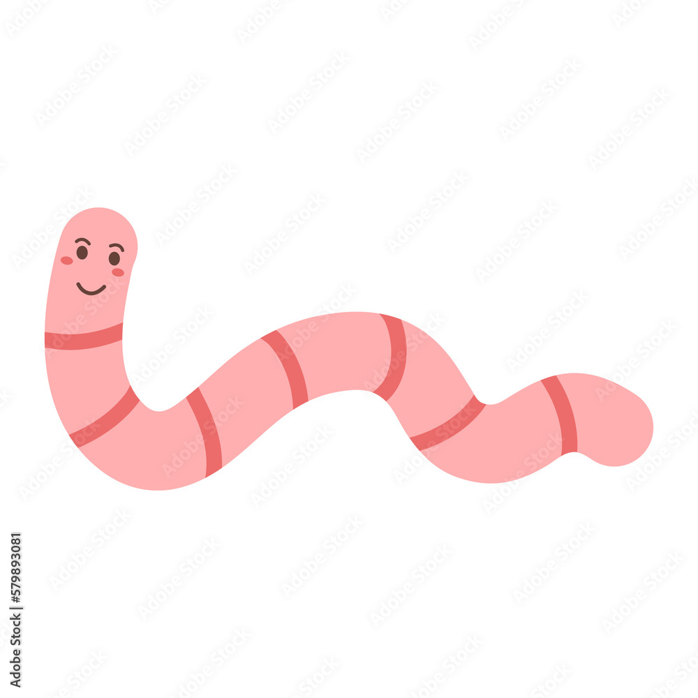 cute worms with smiling faces Stock Illustration | Adobe Stock