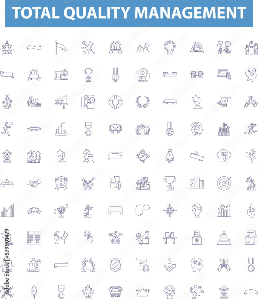 Total quality management line icons, signs set. Quality, Management ...