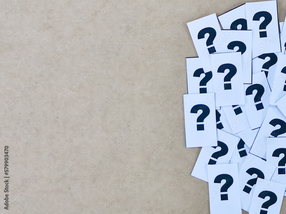 Paper cut with question mark symbols and copy space. Stock Photo ...