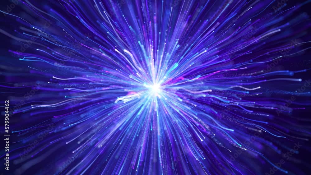 Blue Particle Streaks Explosion, Beautiful blue spiral particle light ...