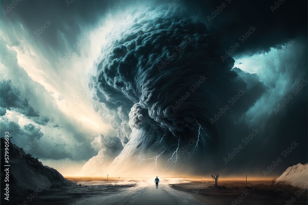 Surreal heavy storm in 8K created with generative ai technology Stock ...