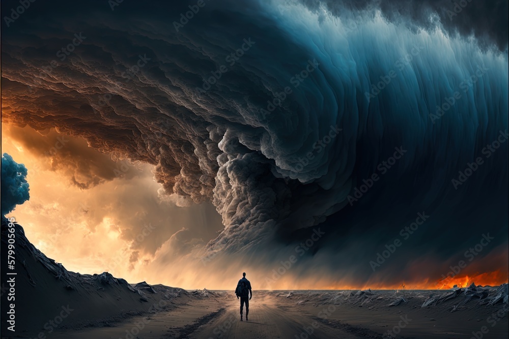 Surreal heavy storm in 8K created with generative ai technology Stock ...