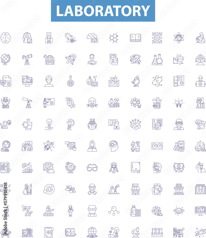 Laboratory line icons, signs set. Lab, Research, Test, Experiment ...