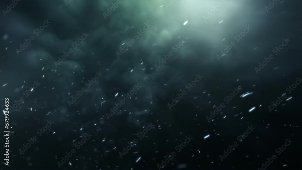 Blue Particles on Black Background. cinematic background with Glitter ...