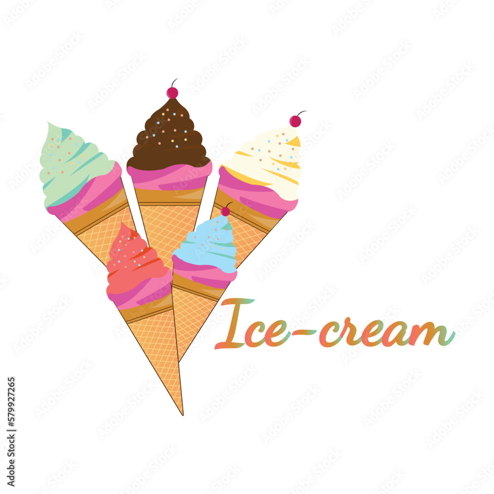 Vector ice cream vector clipart illustration Stock Vector | Adobe Stock