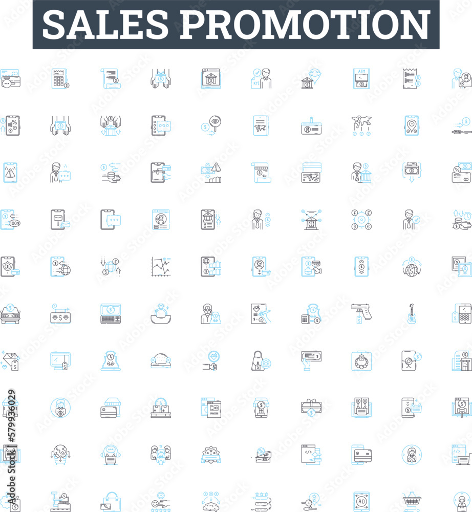 Sales promotion vector line icons set. Discounts, Deals, Offers ...