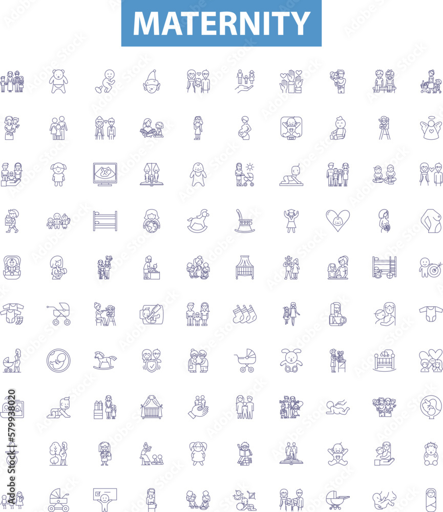 Maternity line icons, signs set. Pregnancy, childbirth, delivery ...