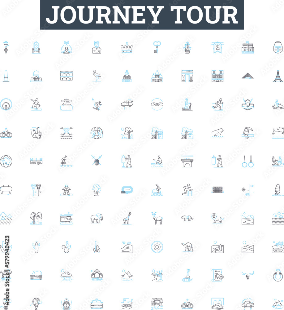 Journey tour vector line icons set. Tour, Journey, Travel, Sightseeing ...