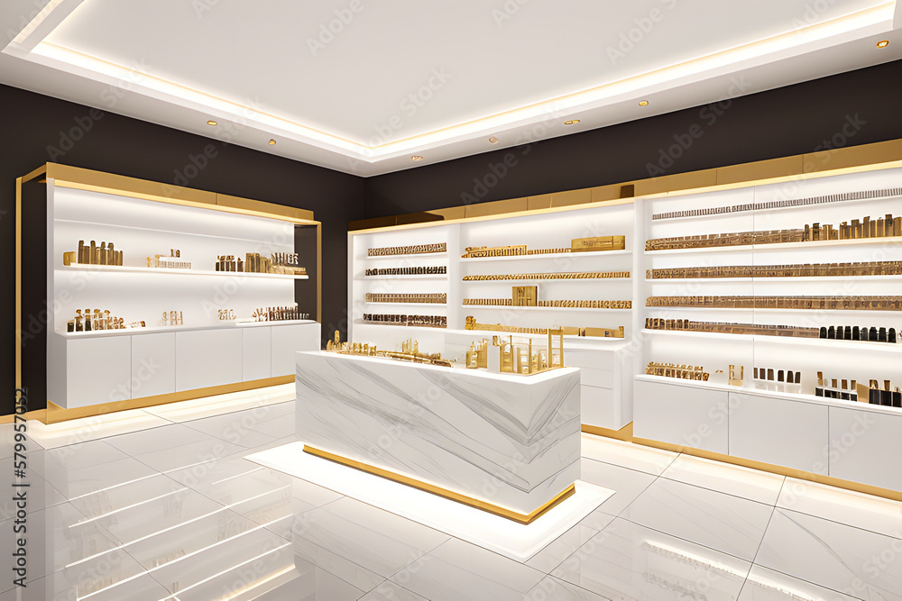 Empty white marble counter in elegant and luxury interior design of ...