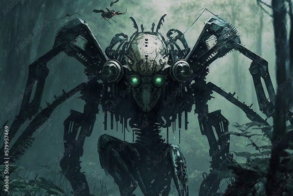 cybergoth dieselpunk dystopian android sci-fi horror. generative AI ...