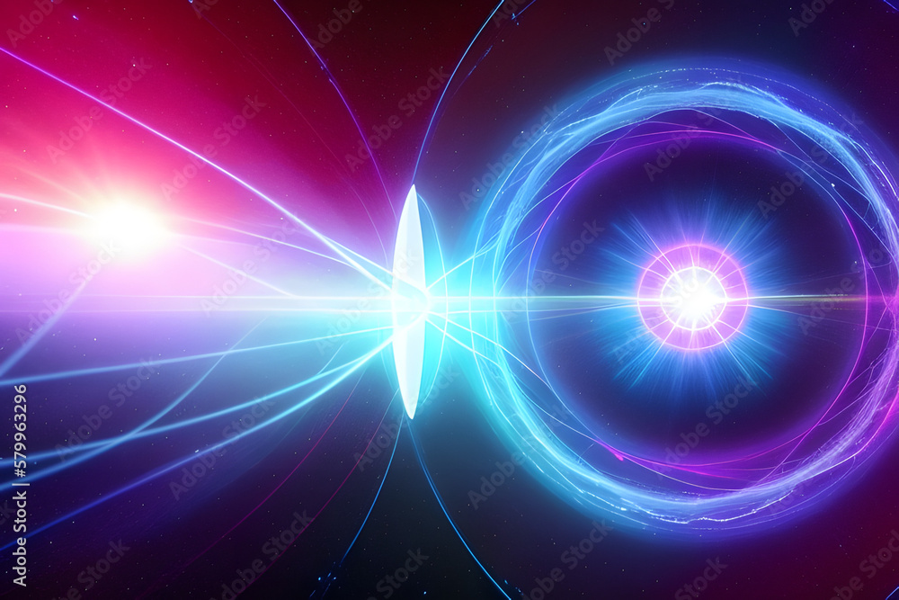 3d rendering illustration of a warp portal to another world and ...