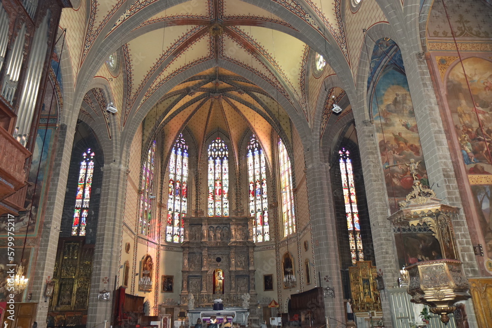 Foto Stock La cathedrale Saint Jean Baptiste, de style gothique et ...