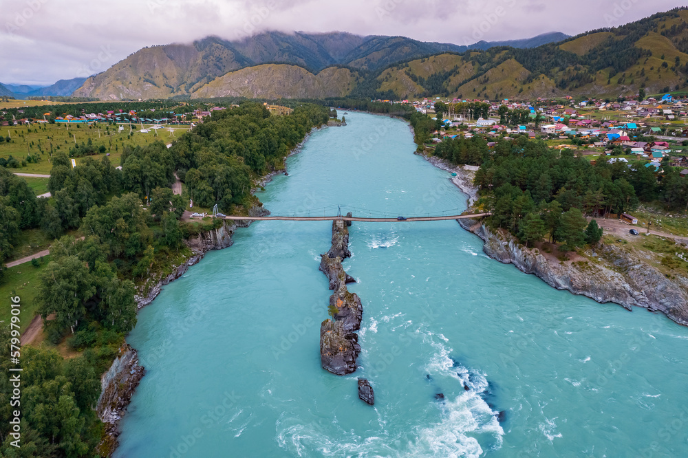 Blue river Katun in Altay, Siberia Russia. Landscape popular tourist ...