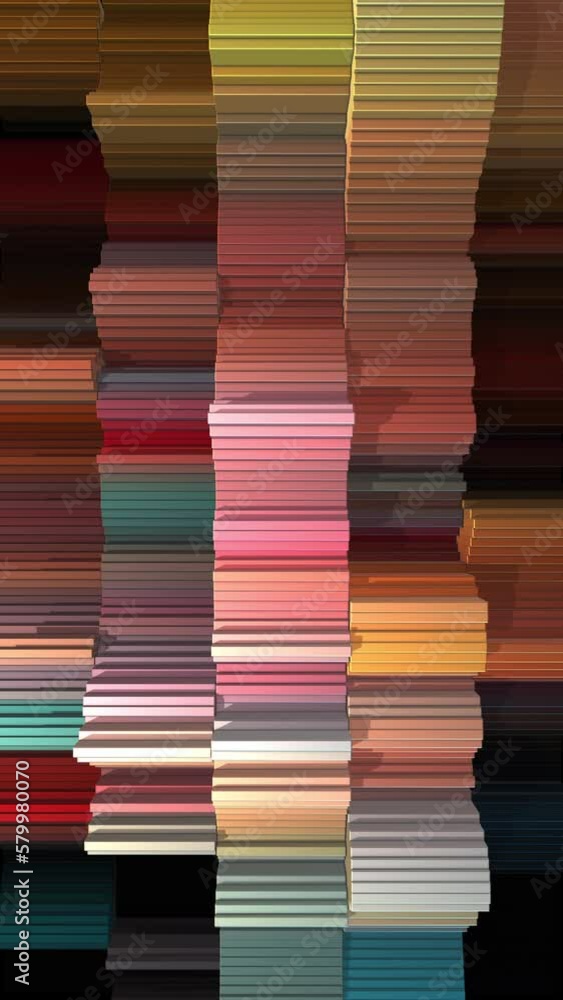 3D blocks abstract background loop. Colorful moving cuboids. Vertical ...