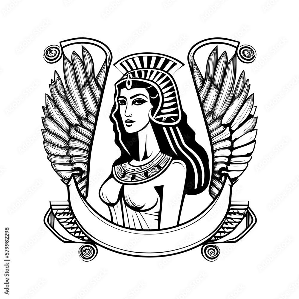 Make a statement with our Cleopatra logo illustration. This regal and ...