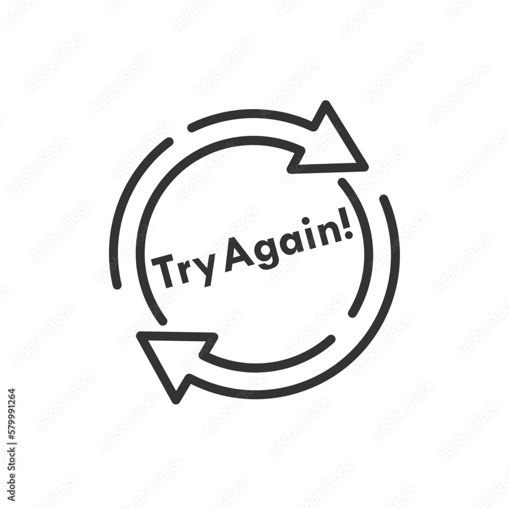 Try again logo template illustration Stock Vector | Adobe Stock