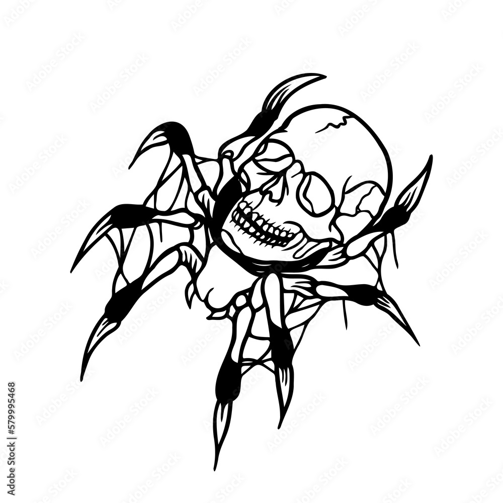 Skull Spider Tattoos