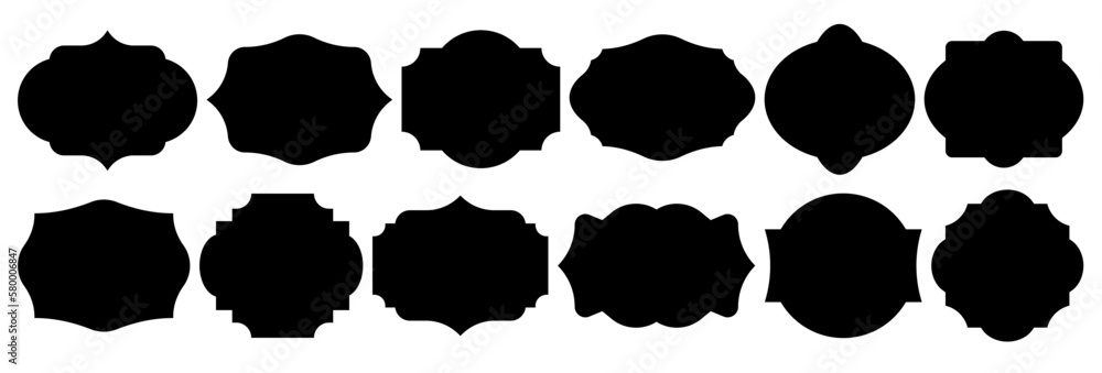 Set of vintage label and badges shape collections. Vector illustration ...