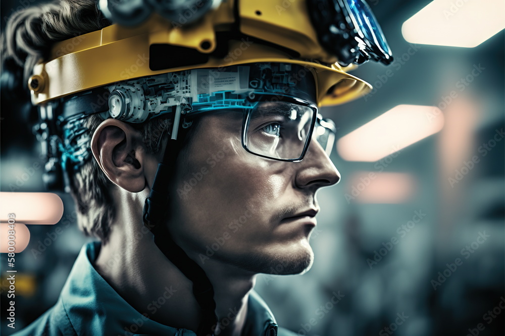 Technological engineer portrait ensuring high-quality and precise ...