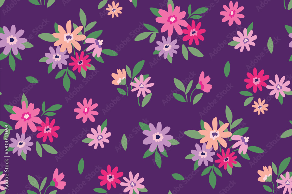 Seamless floral pattern, girly ditsy print with tiny cute flora. Pretty ...