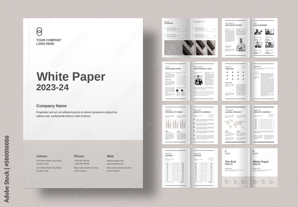 White Paper Layout Stock Template | Adobe Stock
