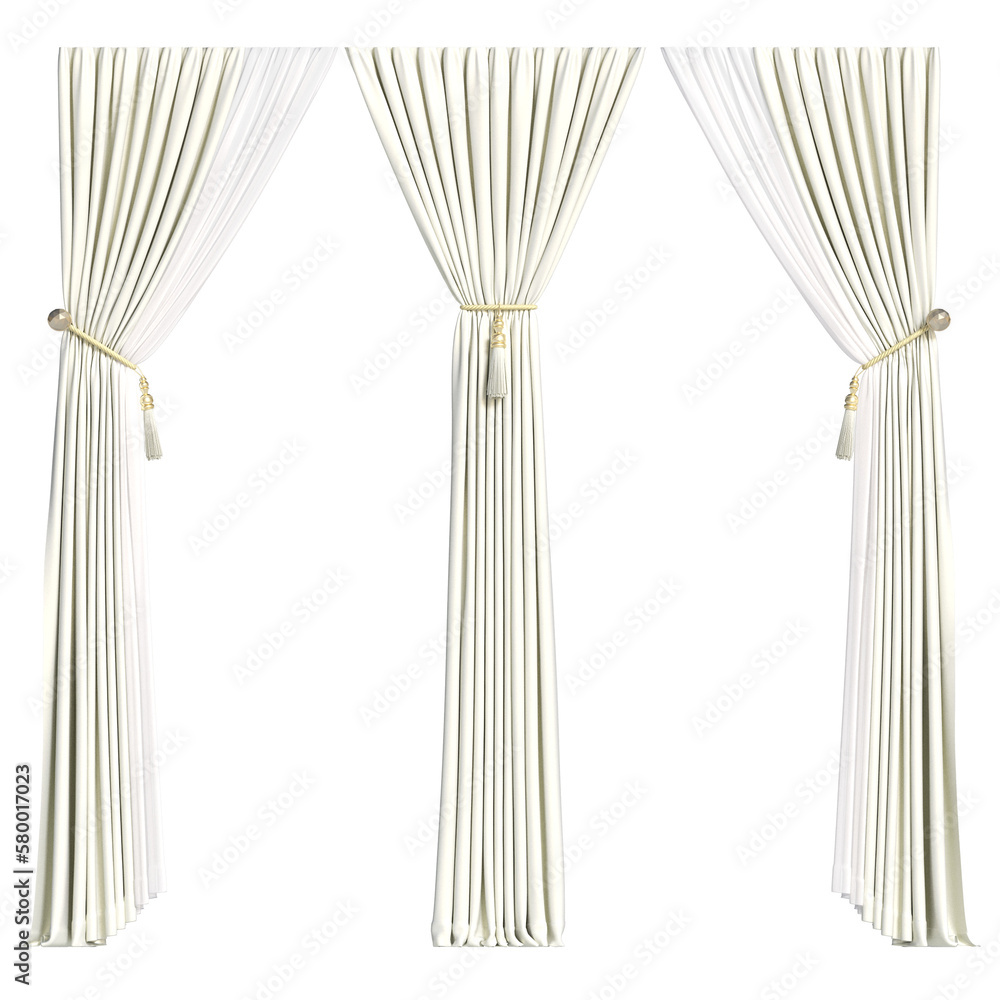 curtain isolated on a transparent background, 3D illustration, cg ...