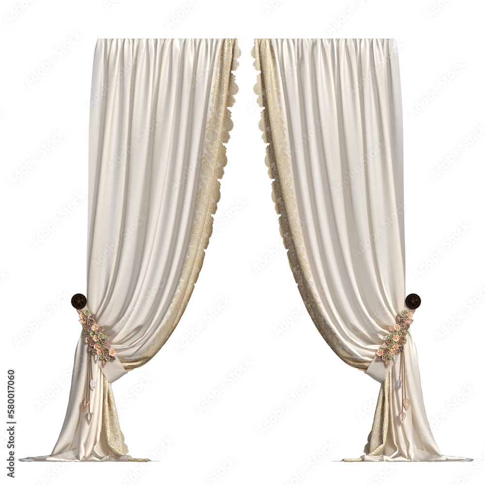 curtain isolated on a transparent background, 3D illustration, cg ...