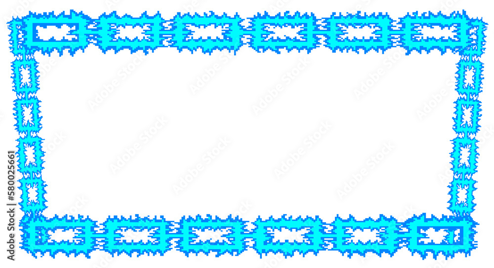 Pixel art blue flame chain frame Stock Illustration | Adobe Stock