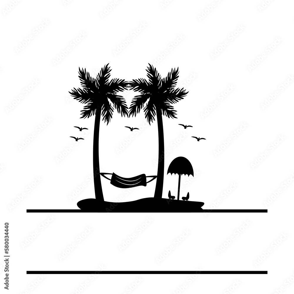 palm tree name frame monogram svg, Palm Trees svg, Beach Png svg ...