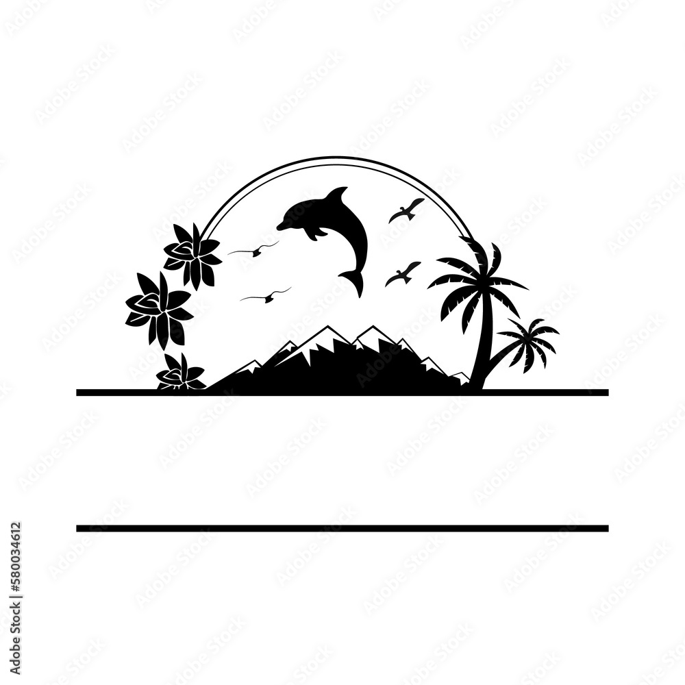 palm tree name frame monogram svg, Palm Trees svg, Beach Png svg ...