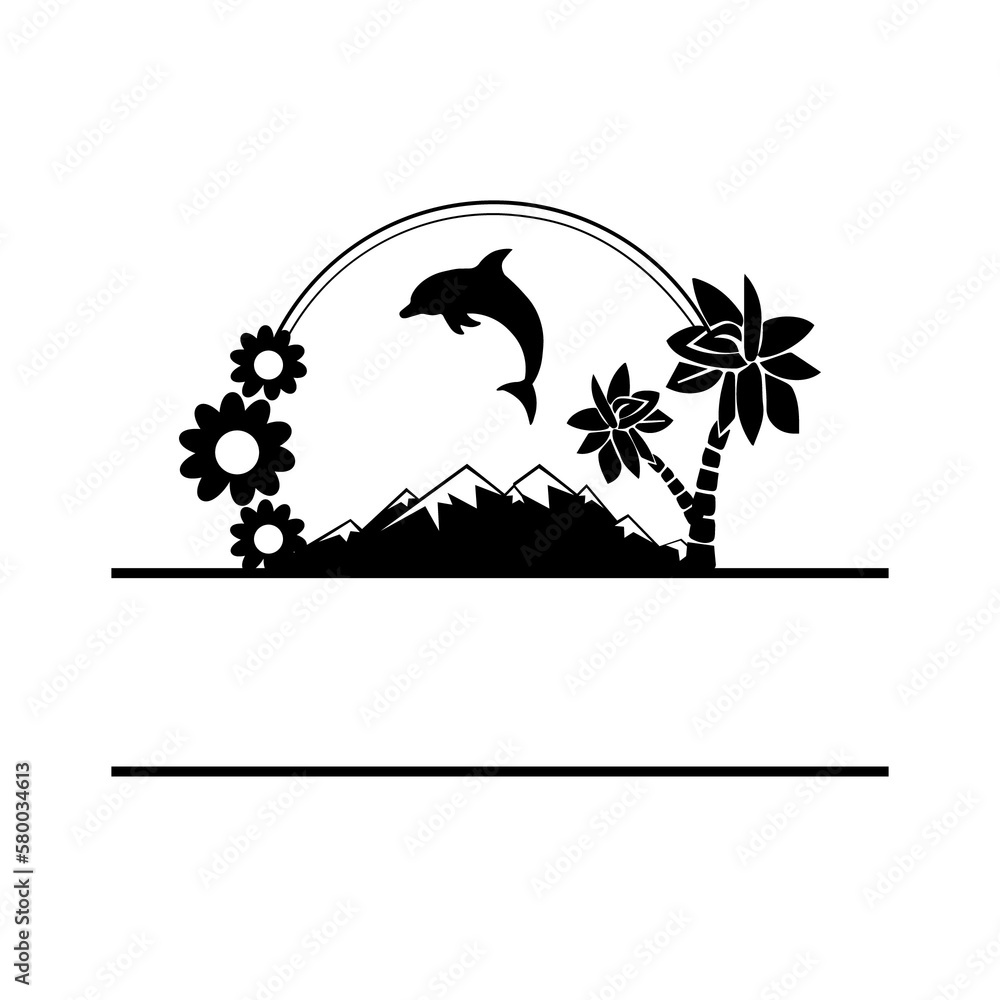 palm tree name frame monogram svg, Palm Trees svg, Beach Png svg ...