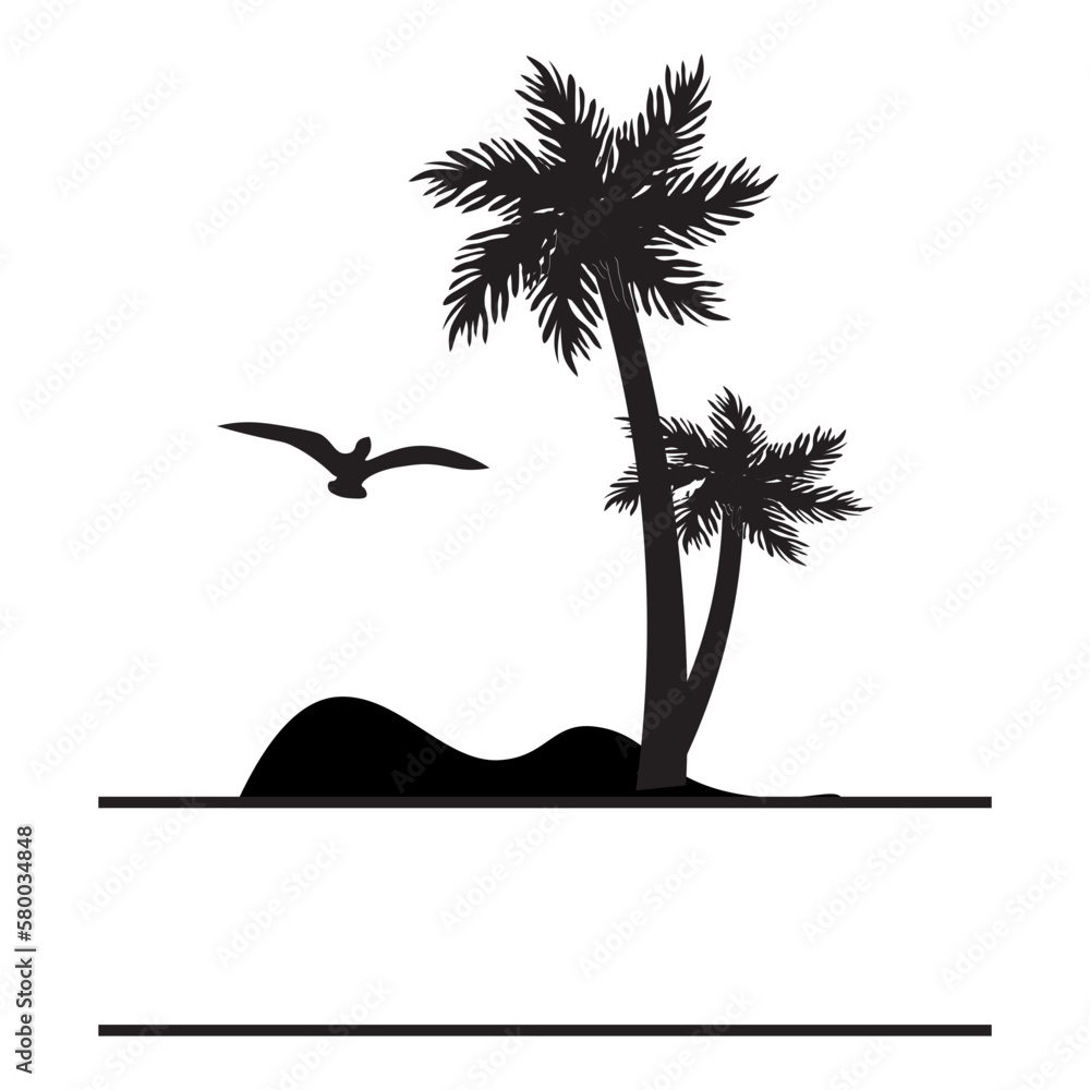 palm tree name frame monogram svg, Palm Trees svg, Beach Png svg ...