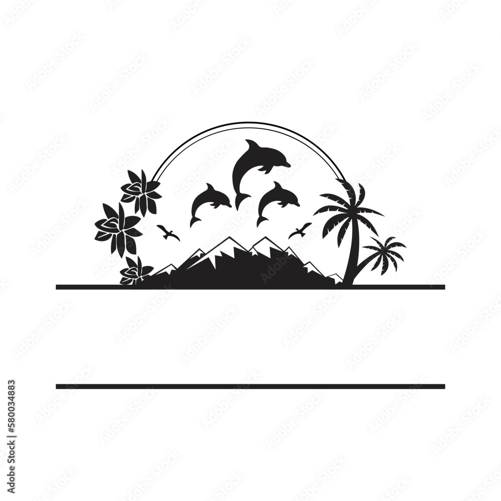 palm tree name frame monogram svg, Palm Trees svg, Beach Png svg ...